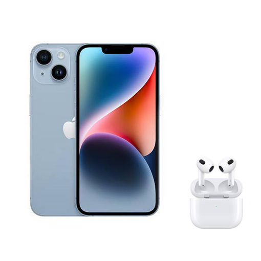 Apple iPhone 14, 128 GB , 5G - Blue Apple Air Pods 3rd generation White ...
