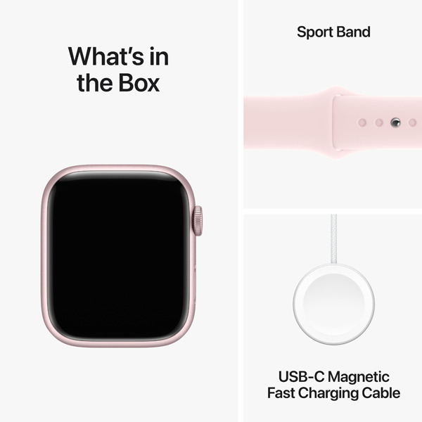 Apple Watch Series 9, GPS, 41mm - Pink Aluminum Case with Light Pink ...