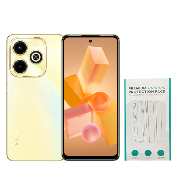 Infinix Hot 40i, 256GB+8GB RAM, 4G - Horizon Gold - Bundle. HADDAD | الحداد